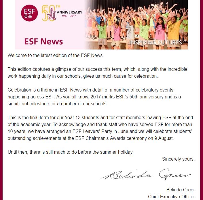 English Schools Foundation | 22 International Schools in HK » ESF News